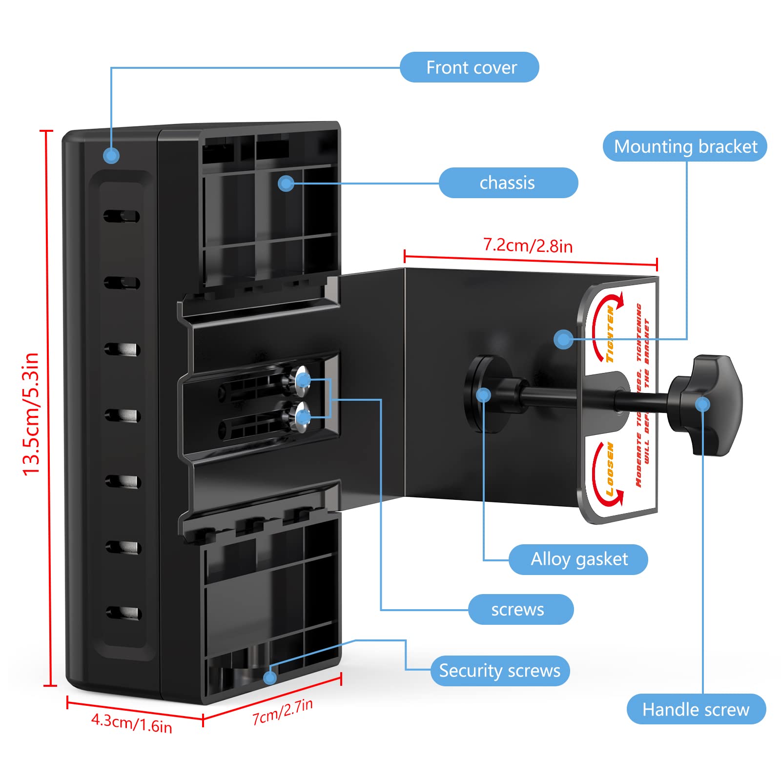 ODSD Video Doorbell Mount Anti-Theft, Adjustable Angle Mounting Cover Accessories for Camera Doorbell 1/2/3/3 Plus/4, No-Drill for Department Home Office Door Raven Black