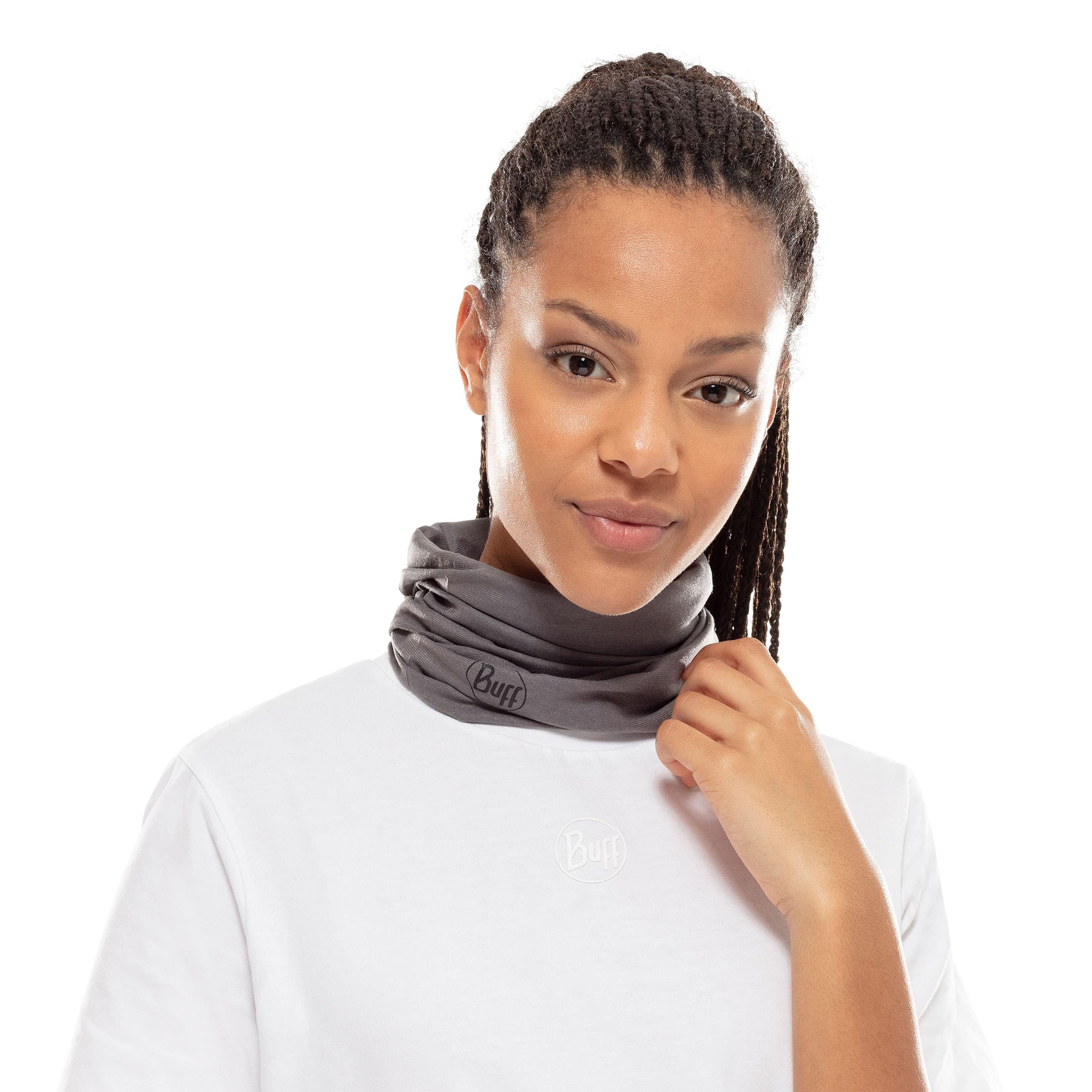 BUFF CoolNet UV XL Neck Gaiter, UPF 50 Sun Protection, Breathable, Cooling Bandana, Versatile, Quick Dry Face Mask, Sedona Grey, X-Large