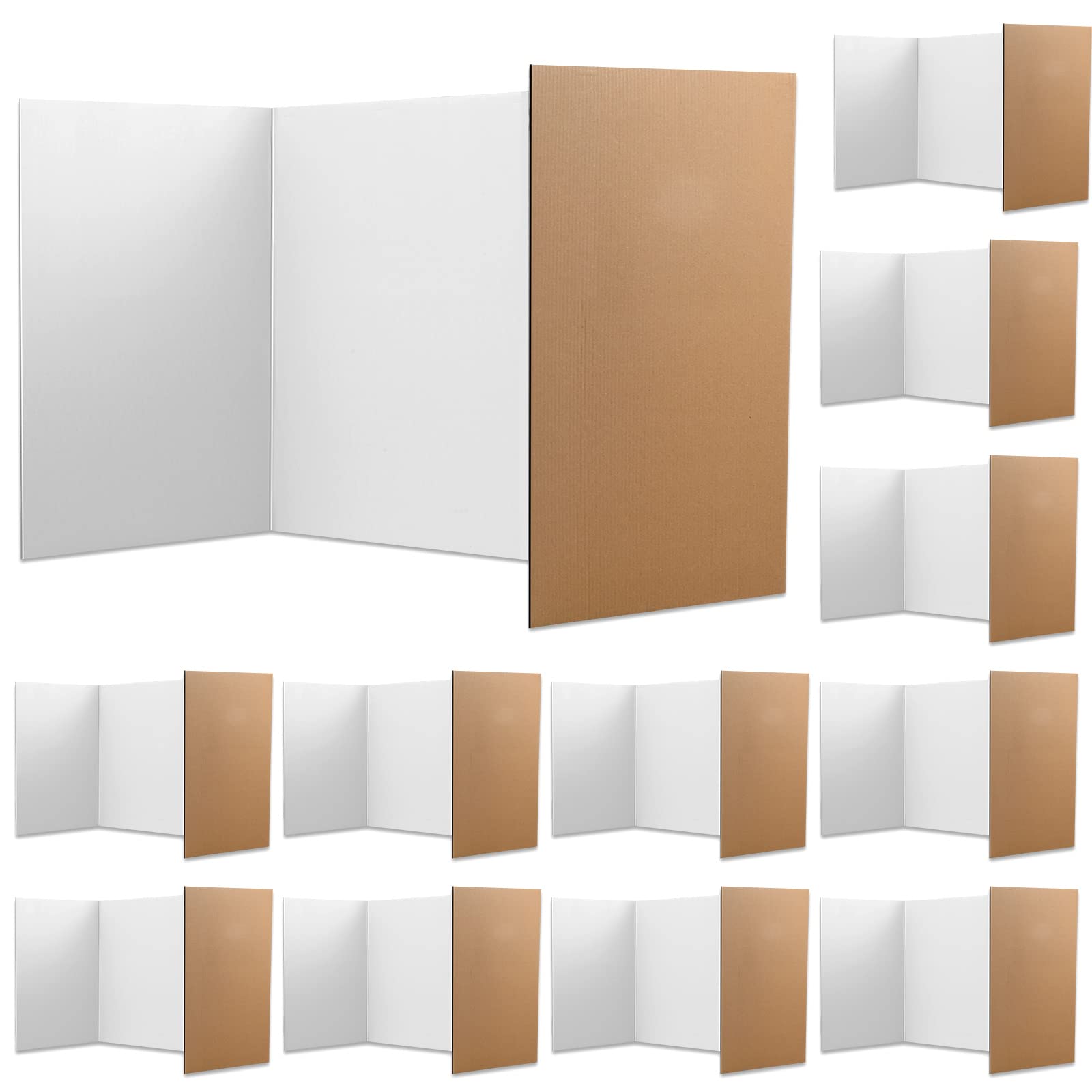 Desk Dividers Privacy Boards for Student Classroom Privacy Folders Thick Cardboard Trifold Poster Board 22.5 x 18 x 12.75'' Table Desk Privacy Panel Screen Partition School Office (12 Pcs)