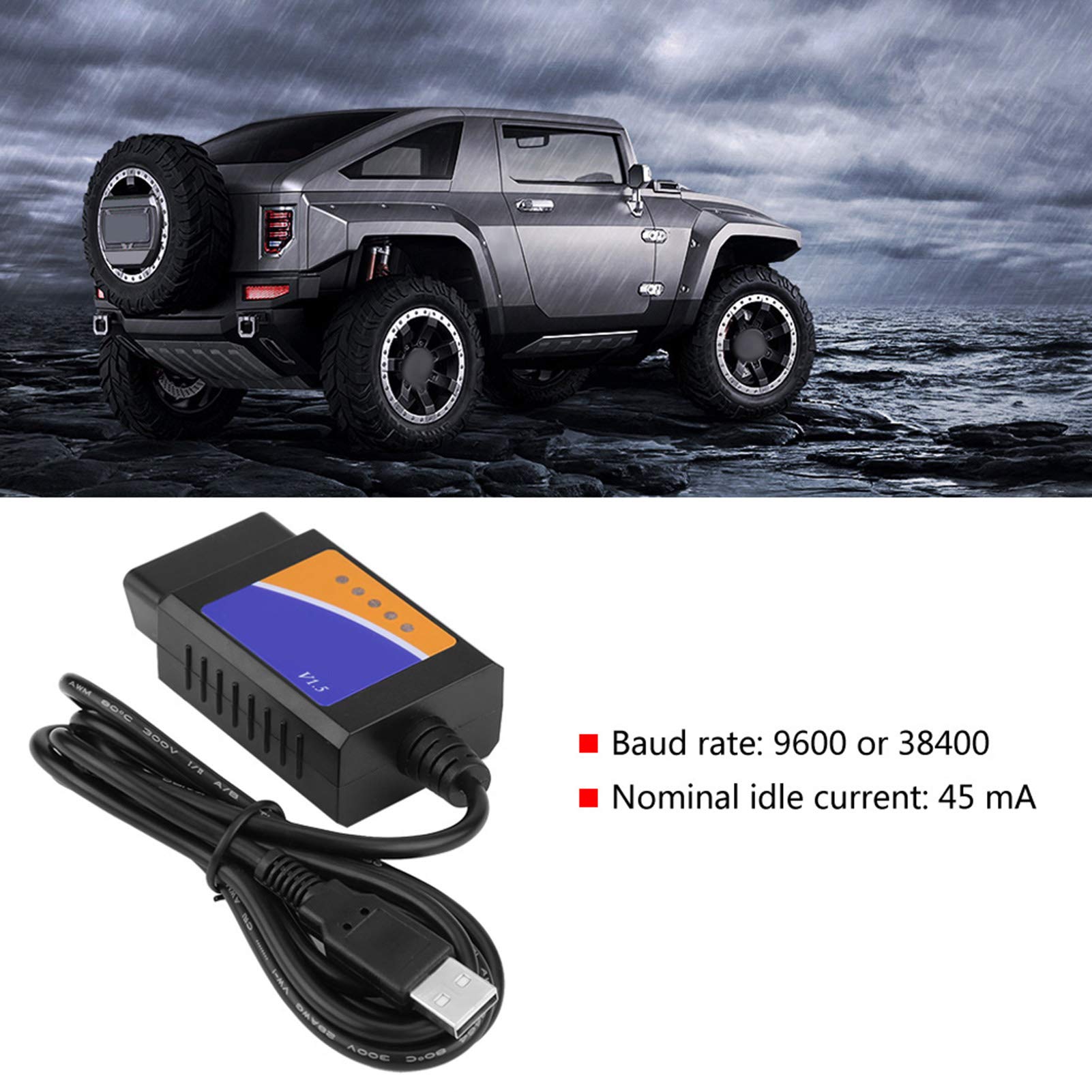 Car Diagnostic Cable - Car USB Connector V1.5 OBD2 Diagnostic Cable Interface Scanner for Benz BMW Citroen