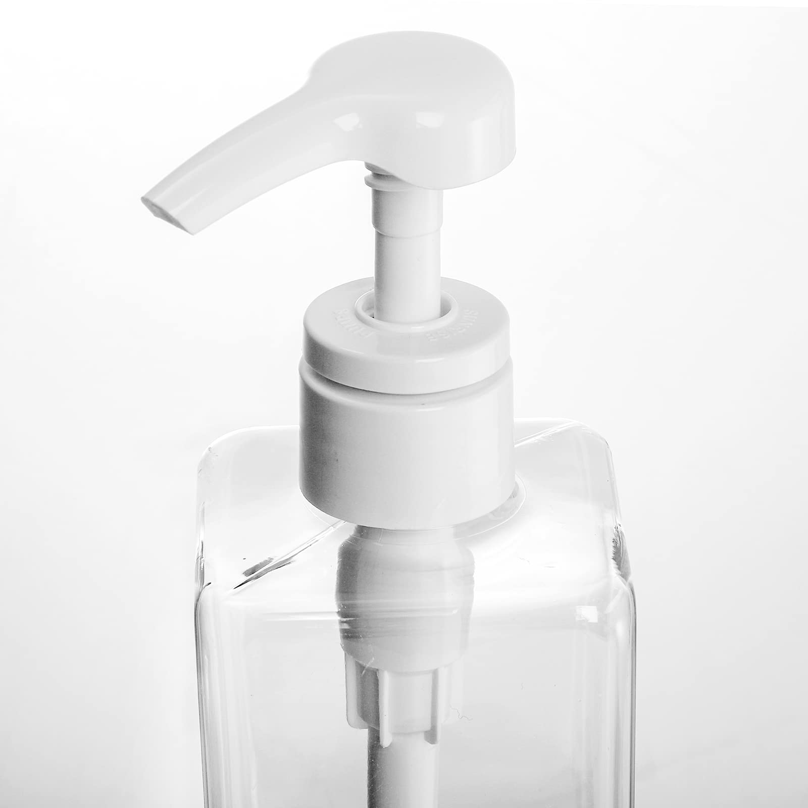 Okllen 12 Pack 16 Oz Plastic Pump Bottles, Empty Refillable Container Liquid Soap Dispenser for Shampoo, Lotion, Cleaning Products, Kitchen, Bathroom, Clear Square