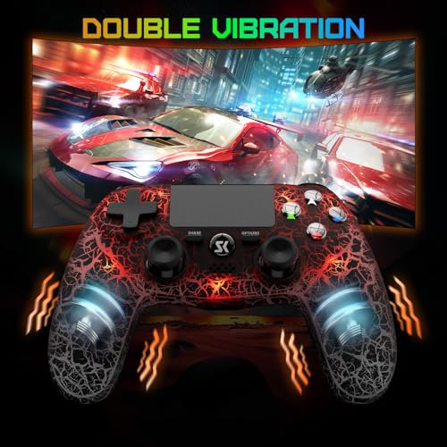 CHENGDAO Controller for PS4, Wireless Controllers for PlayStation 4/Pro/Slim, Remote Control with Adjustable RGB Light/1000mAh Battery/6-Axis Motion Sensor/Double Vibration/3.5mm Audio Jack
