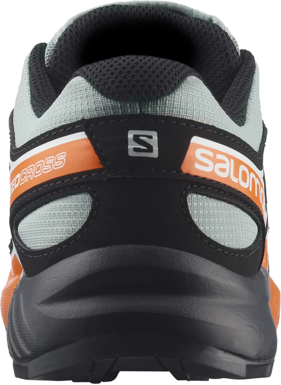 Salomon Boy's Speedcross Trail Running Shoes, Wrought Iron/Black/Vibrant Orange, 3 Big Kid