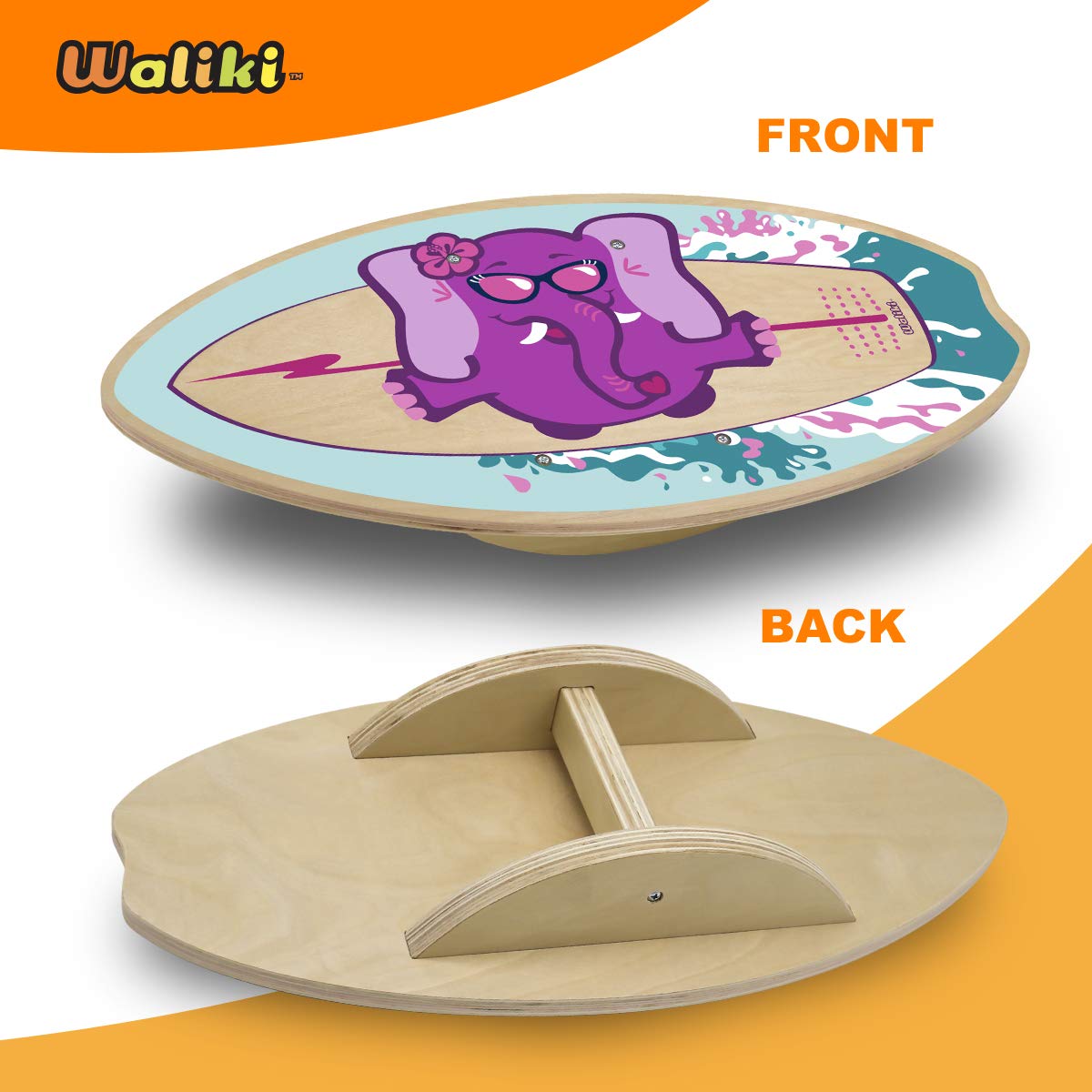 WALIKI Wood Balance Board | Ages 3-8 | Toddlers and Kids | Pink