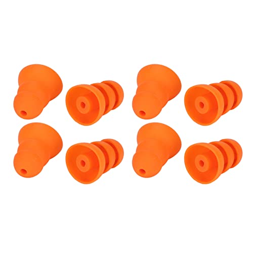 Yoidesu Silicone Eartips, 8pcs Earbuds Noise Reduction Replacement Earplugs for Se846 Se535 Se215 and Inner Hole 2.0 to 3.5mm Earbud Orange