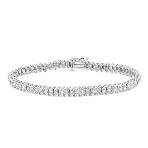 Hdiamonds 1 Carat Total Weight (cttw) Bracelet - 10K White Gold Diamond Tennis Bracelet for Women