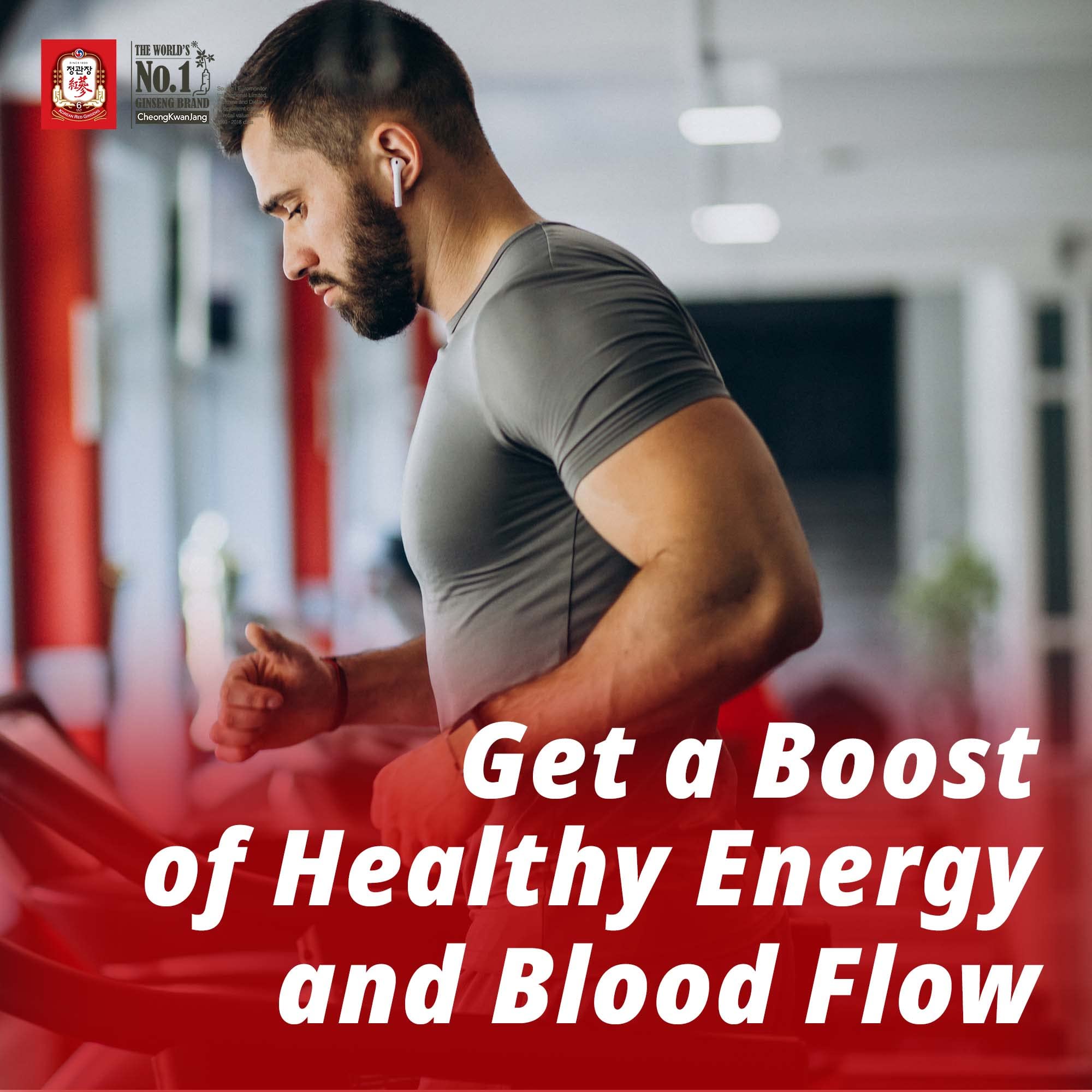 CheongKwanJang [Hong Sam Won - Energizing Wellness Drinks with Natural Korean Ginseng] Caffeine-Free, Healthy Energy Supplement, Performance, Circulations, No Artificial Colors, No Preservatives,- 500ml per Pouch (60 Count)
