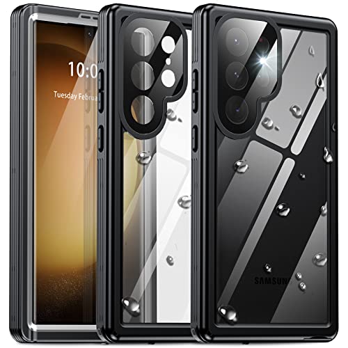 Joytra for Samsung Galaxy S23 Ultra Case Waterproof, Built in Screen Protector, Heavy Duty Military Grade Drop Protection, Full Body Clear Cover with Shockproof Case for Galaxy S23 Ultra 5G 6.8’’