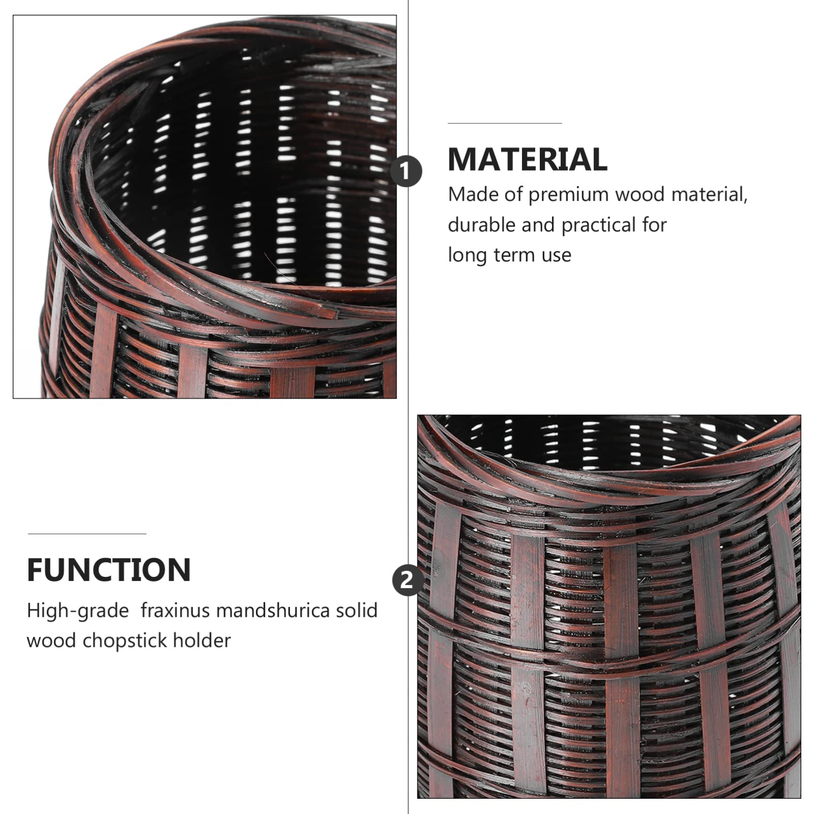 DOITOOL Wicker Pen Pot Wicker Pencil Holder Handwoven Cutlery Utensil Rattan Silverware Holder Makeup Brush Holder Desktop Organizer for Home Wicker Pen Holder