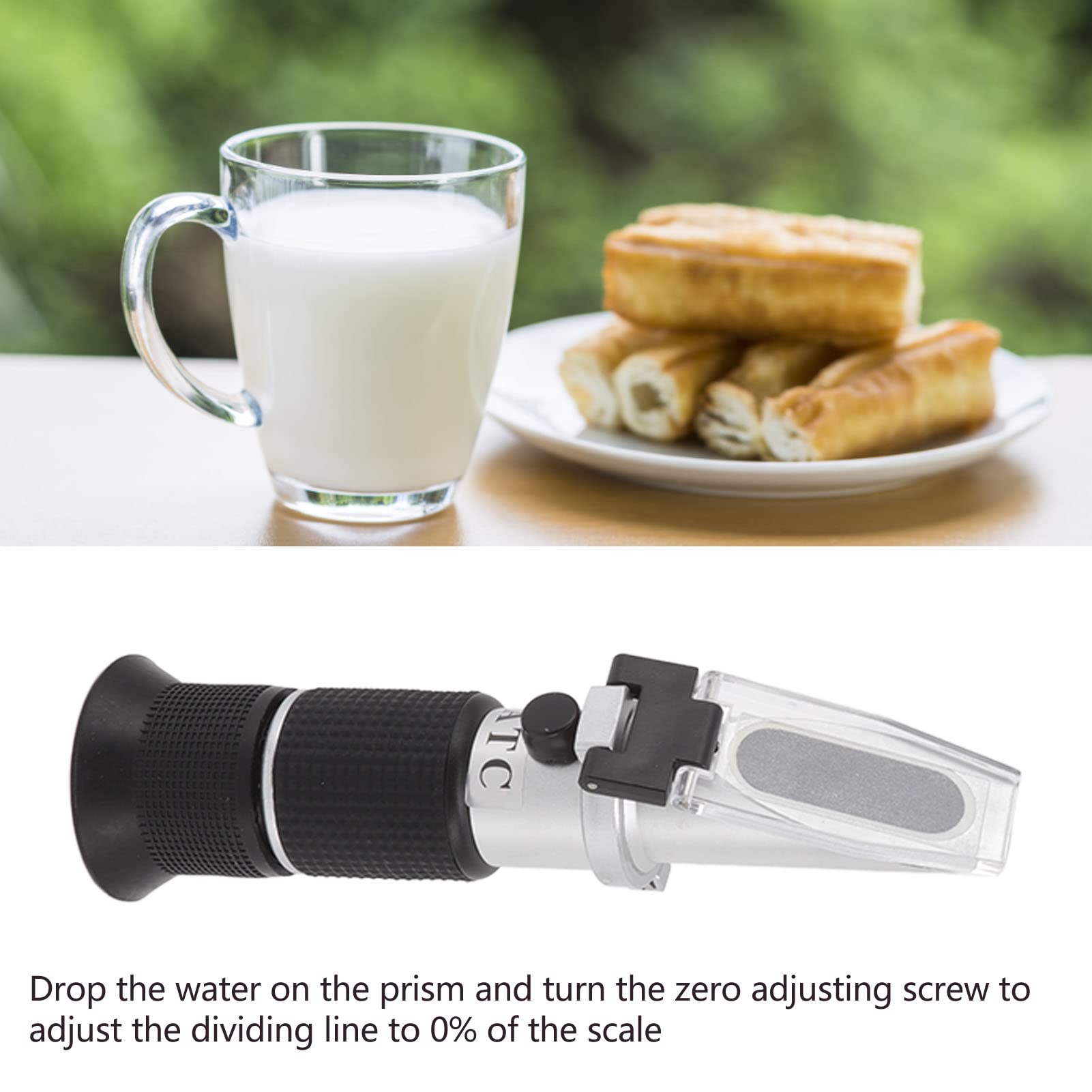 Diydeg Brix Meter Refractometer, Portable Handheld 0 to 80% Brix Scale Range Honey Moisture Tester High Accurate with ATC, Ideal for Honey Maple Syrup Molasses Bee Keeping Supplies