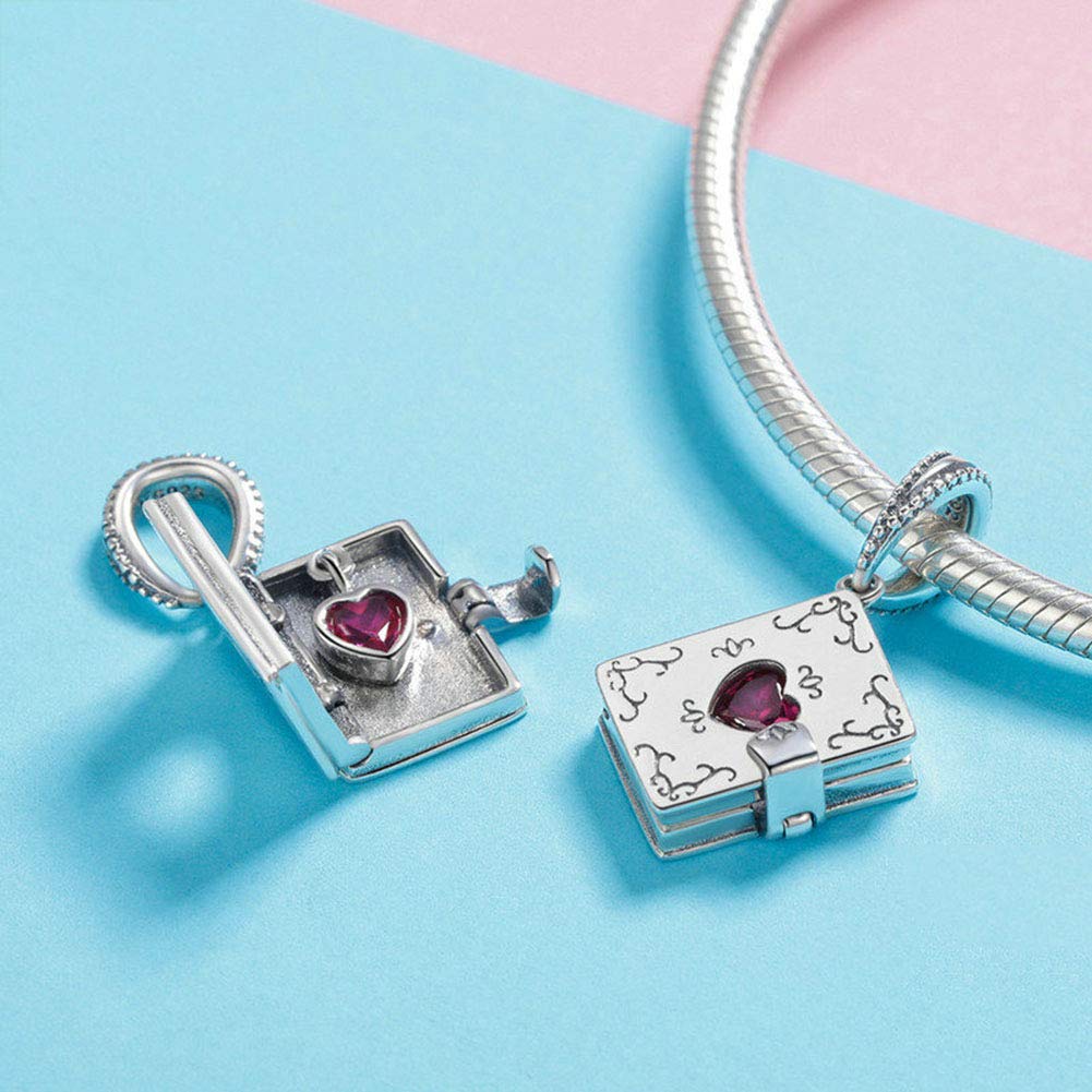 Book Charm 925 Sterling Silver Mug Charm Love Charm Home Charm Anniversary Charm for Pandora Charm Bracelet (Book)