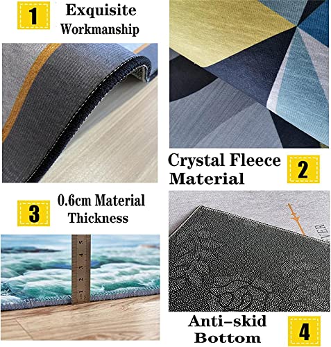 HONGXIU Sunflower Area Rug, 6x8ft,Yellow Sunflower Rug, 3D High-Definition Printing Stereoscopic Rug, Suitable for Living Room Bedroom Kitchen Modern Home Decoration Non-Slip Washable