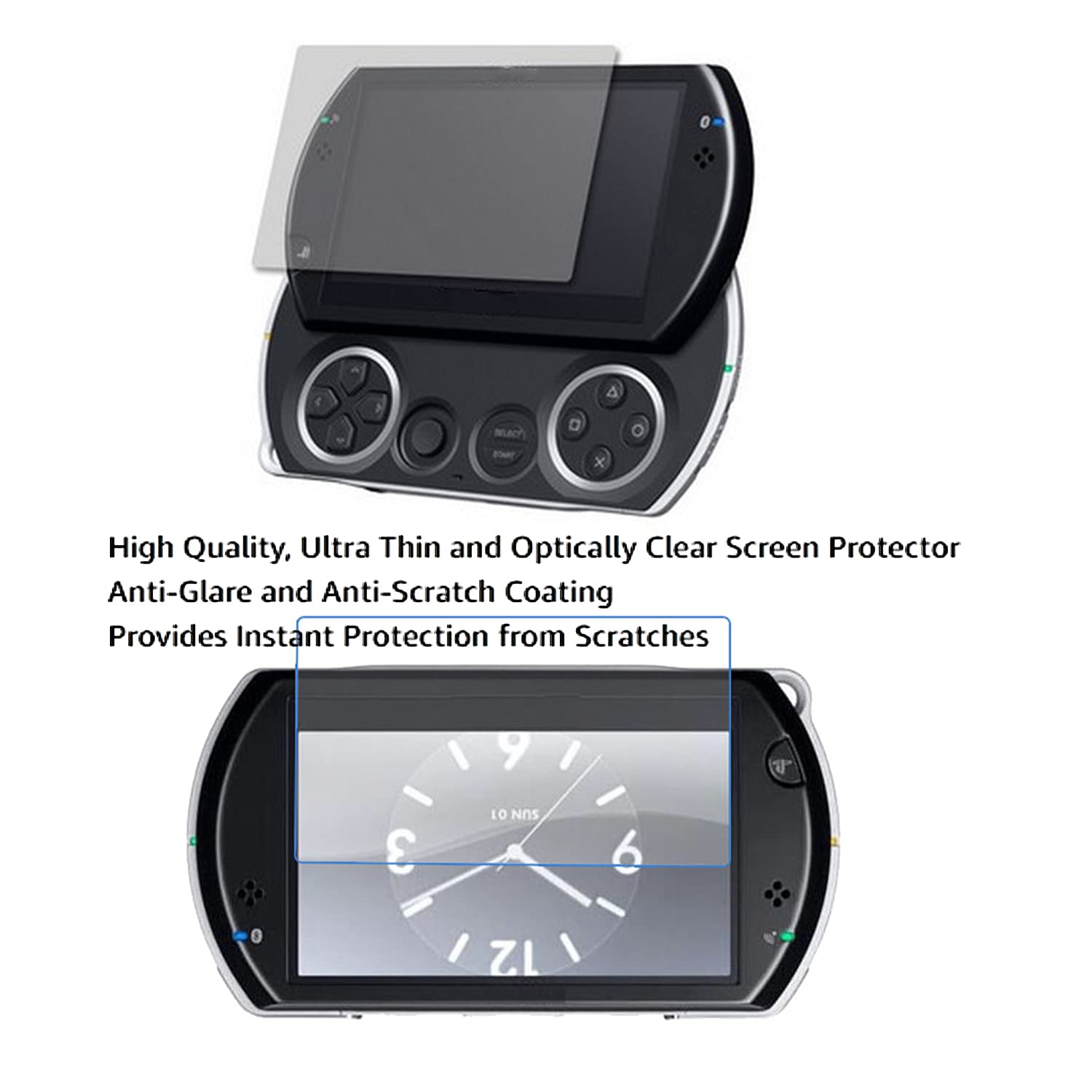 Compatible for PSP Go Charger Cable, Data and Charging Cable for Sony PSP Go 2 in 1 USB 2.0 Data Sync Transfer Power Charger Cable Cord, & Ultra Clear Guard Film Kit 1 Pack + PSP Go Protector Case