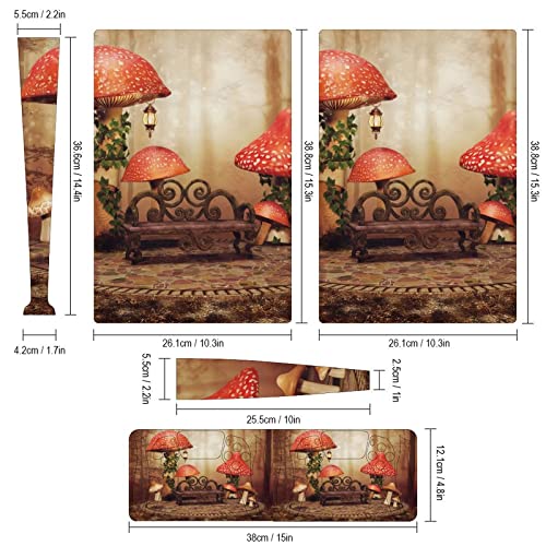 Fairytale Autumnal Scenery Mushroom Lamp Full Protective Skin Cover Design Wrap Decal Sticker Compatible with PS5 Digital Edition Console and Controller