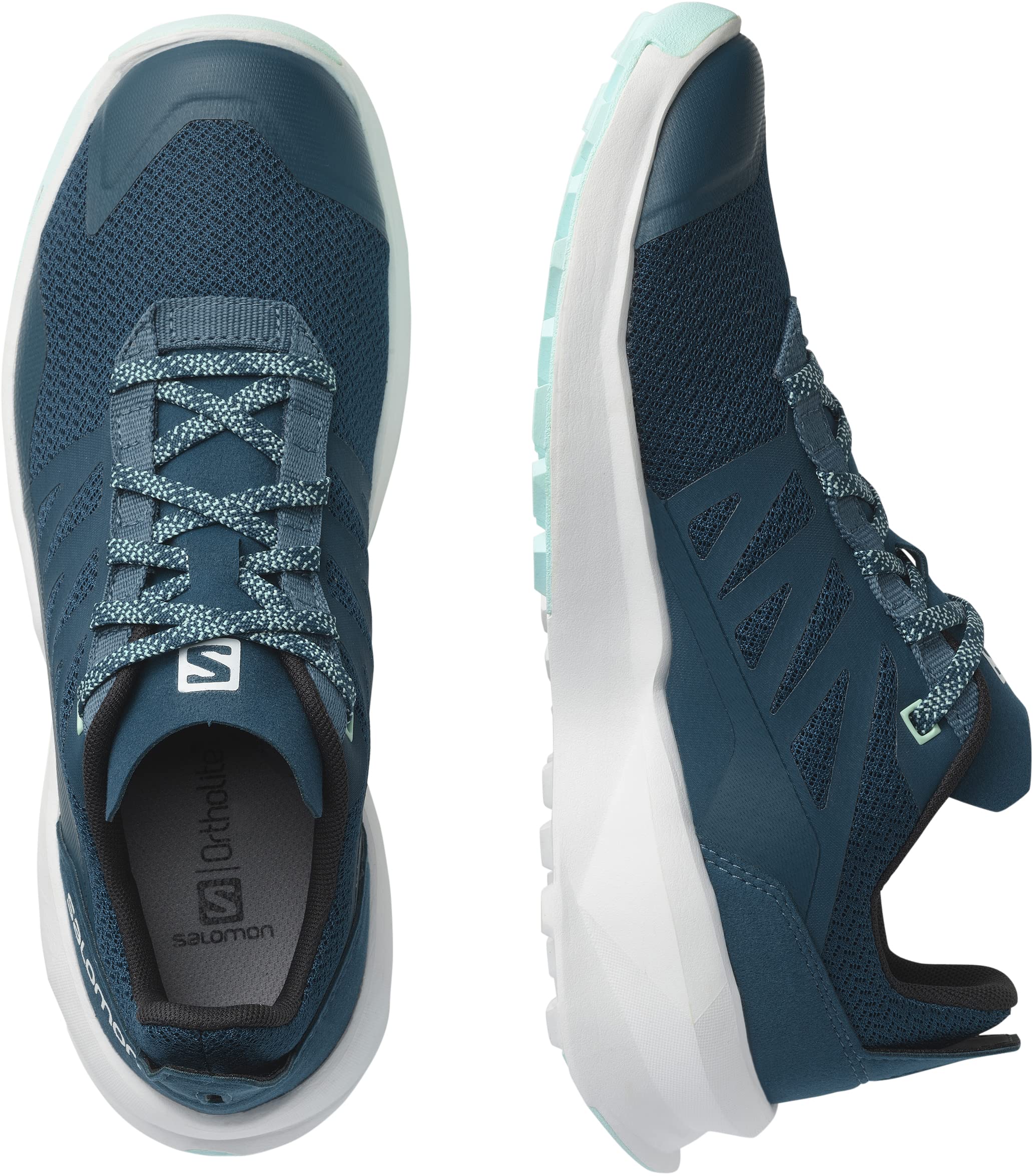 Salomon Patrol Hiking Shoes for Women Trail Running, Legion Blue/White/Yucca, 7.5