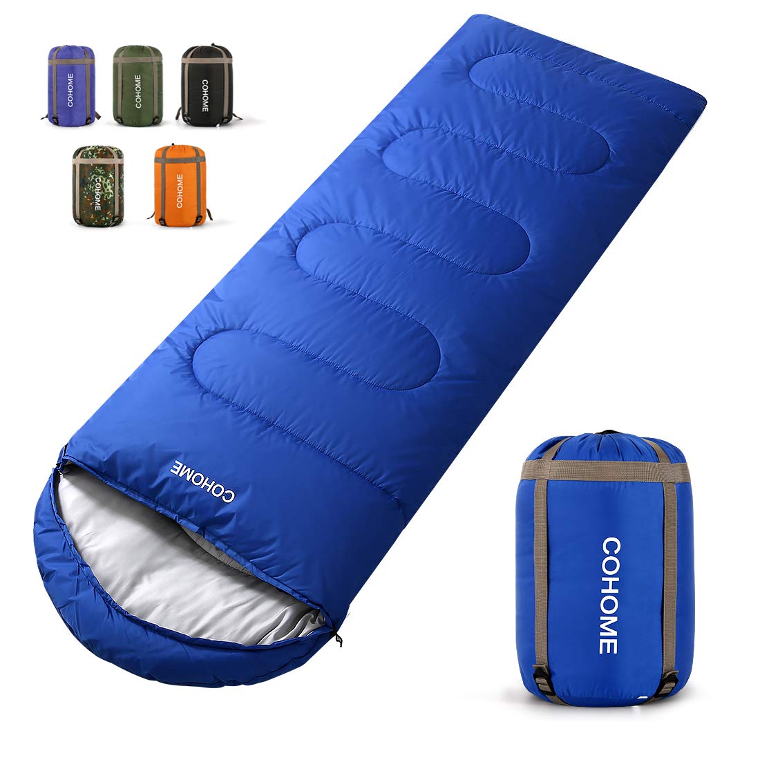 COHOME Sleeping Bag - Adults & Kids (Summer)-Warm and Cold Weather Lightweight Waterproof Camping Backpacking Hiking Outdoor & Indoor Use Bag with Compression Sack.