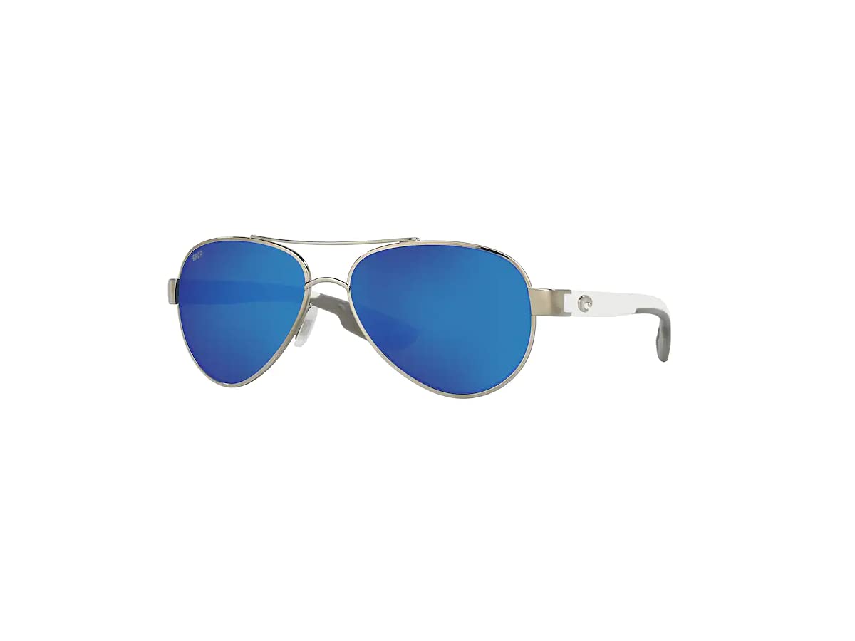 Costa Del Mar Loreto 6S4006 400605 56MM 21 Palladium/Blue Mirror 580P Plastic Polarized Aviator Sunglasses for Women + BUNDLE with Designer iWear Eyewear Kit
