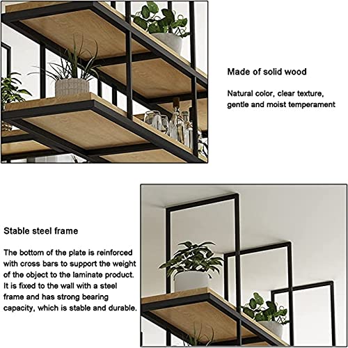 Guuurrrg Ceiling Mount Shelf Industrial Style PB9rrling Mounted Storage Shelf, Bar Kitchen Restaurant Hanging Decorative Flower Stand, 4 Sizes (Black 120 x 30 x 80cm)