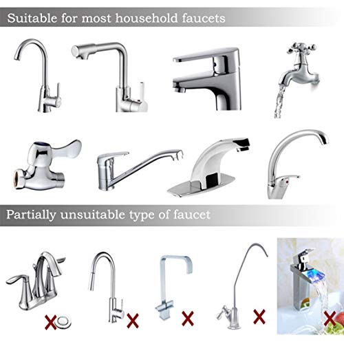 Faucet Water Filter, Hima Tap Water Purifier 8 Layer Purification Ceramics Remove Heavy Metals, Fluoride, Suitable for Most Taps, Home Kitchen Healthy Drinking Water Filter