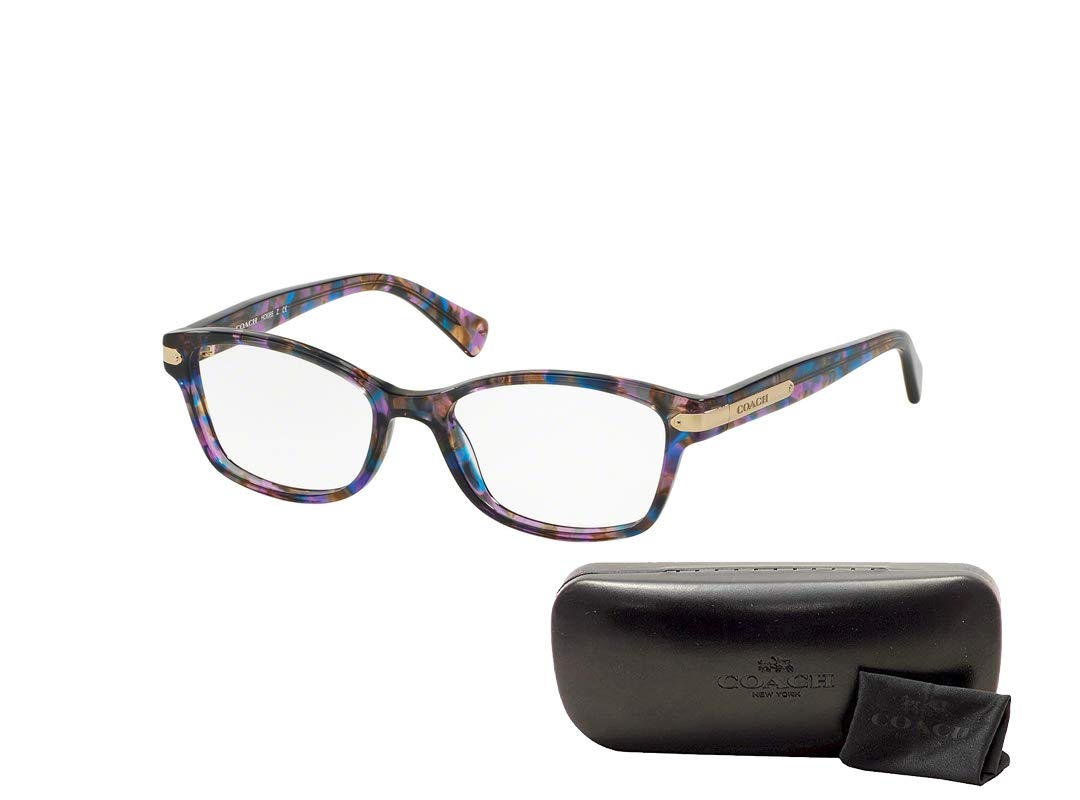Coach HC6065 5288 51 MM Confetti Purple Rectangle Eyeglasses For Women+ BUNDLE with Designer iWear Eyewear Kit