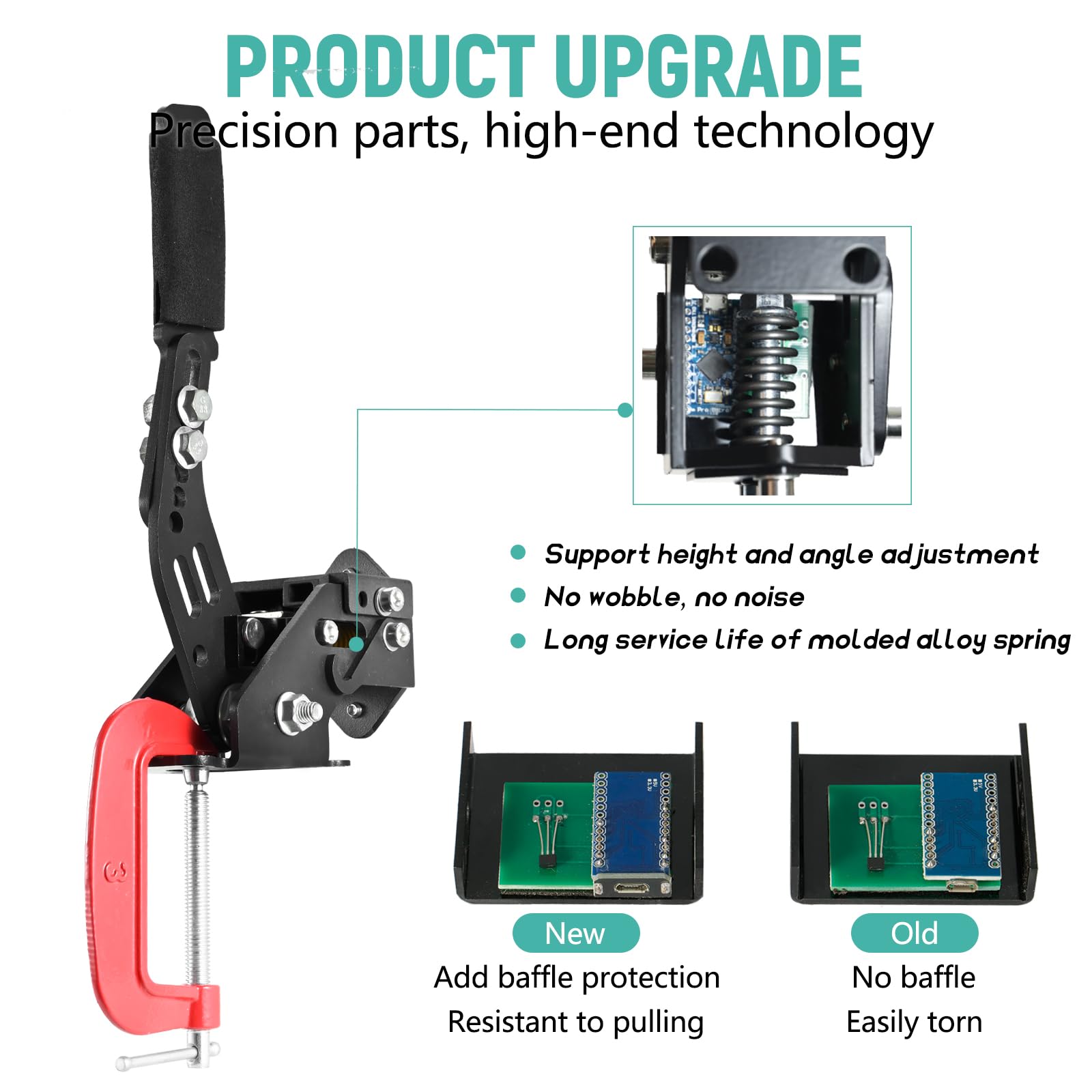 Dardoo USB Handbrake 14 Bit PC Handbrake with Clamp,Professional Gaming Peripherals PC Windows Systems Supported for Racing Games G25 G27 G29 and G920,Not applicable to PS,X-BOX