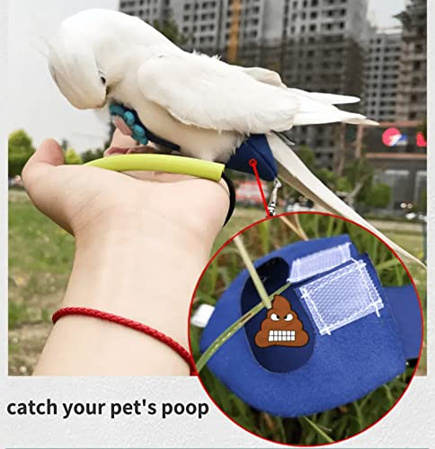 Yu~'s north Bird Diaper Harness Flight Suit Clothes with Flying Leash for Parrots Cockatiel Pet Birds, Parrot Clothes, Bird Training Nappy Suit Liners Clothes (M, Red), Medium