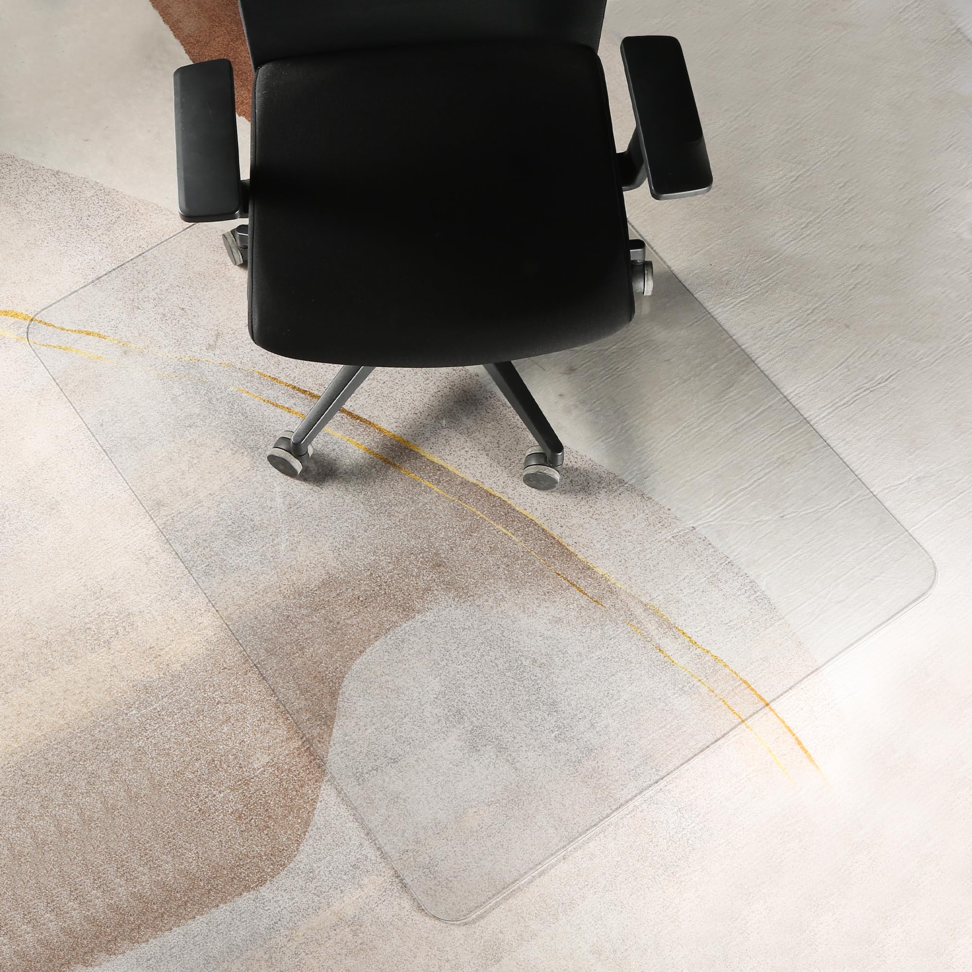 Crystal Clear Chair Mat for Carpet, 1/5" Thick - 36" x 47" Hard Polycarbonate Office Chair Mat - Heavy Duty Floor Protector, Can be Used on Carpet or Hard Floor - Easy Clean and Flat Without Curling