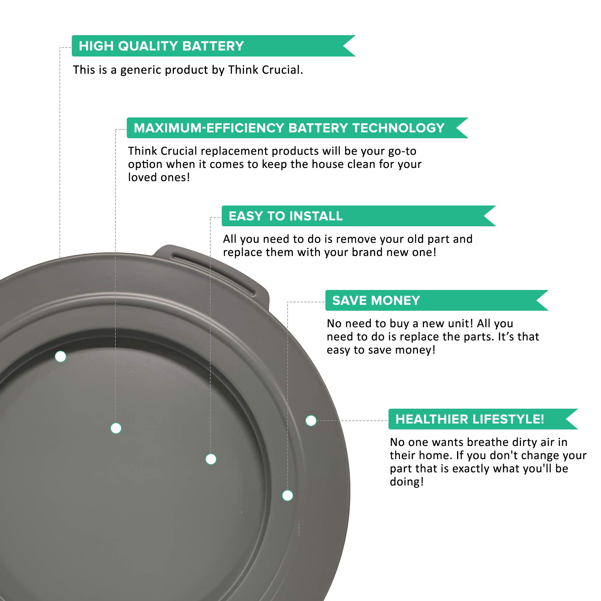 Think Crucial Replacement Air Purifier Filter Fits Winix N, Models NK100, NK105 & QS, Compare to Part # 112180, 4 PACK