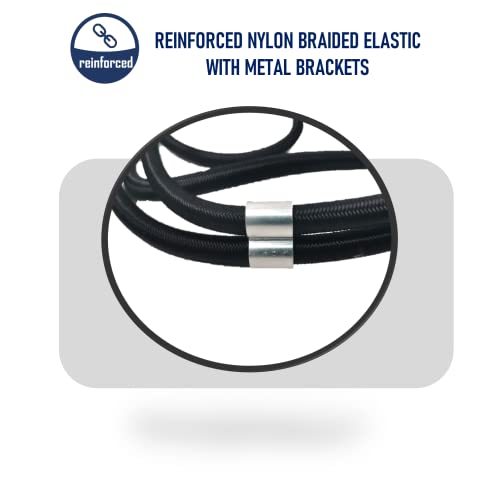 KiinHome Trash Can Lock (2 Pack) Bungee Cord for Outdoor Garbage Can Lid, Animal Proof Garbage Lid Lock (Works for Dogs, Bears, Raccons), Heavy Dutty Elastic Strap. (Trash Can NOT Included)