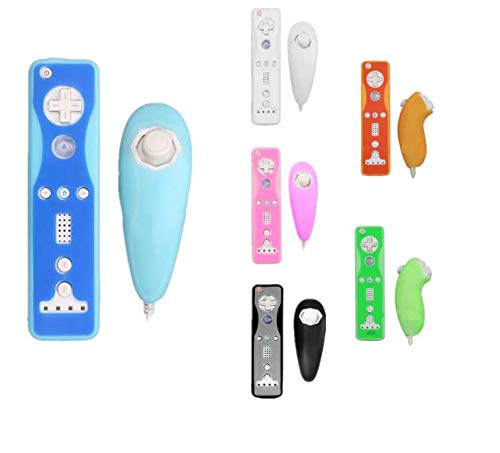 Silicone Rubber Case Protective Soft Gel Cover Skin Shell for Wii Remote Controller for Wii Nunchuk Joystick Silicone Case (Green)