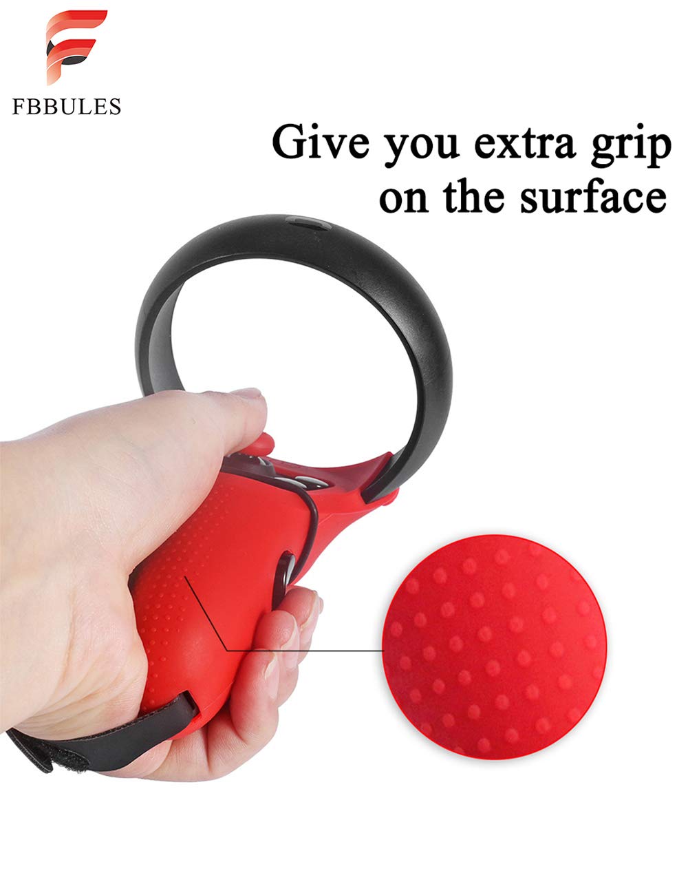 Silicone VR Touch Controller Grip Cover, Anti-fall Knuckle Strap, Sweatproof Joystick Cover for Oculus Quest/Rift S