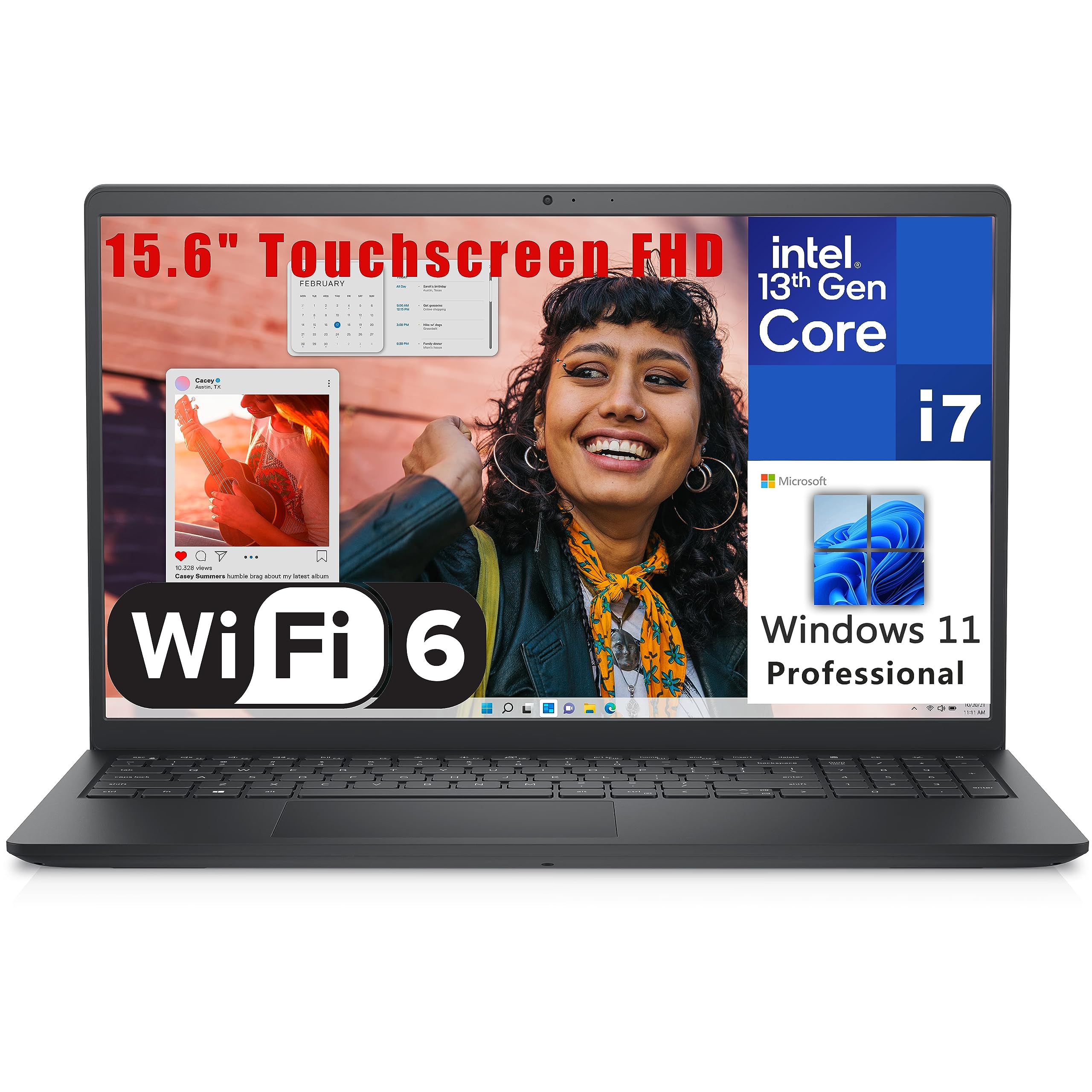 Dell 2023 Inspiron 15 3530 15.6" Touchscreen FHD Business Laptop Computer, 13th Gen Intel 10-Core i7-1355U up to 5.0GHz, 16GB DDR4 RAM, 1TB PCIe SSD, WiFi 6, Bluetooth, Carbon Black, Windows 11 Pro