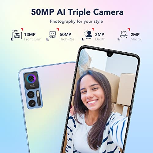 TCL 30 5G |2022|Cell Phone 5G Unlocked Smartphone, 4/128GB, 50MP Camera, 5010mAh, 6.7” FHD+ AMOLED Display, Android 12, US Verizon, Single-SIM, Dreamy Blue (NO Boost/Spectrum/Xfinity/Assurance)