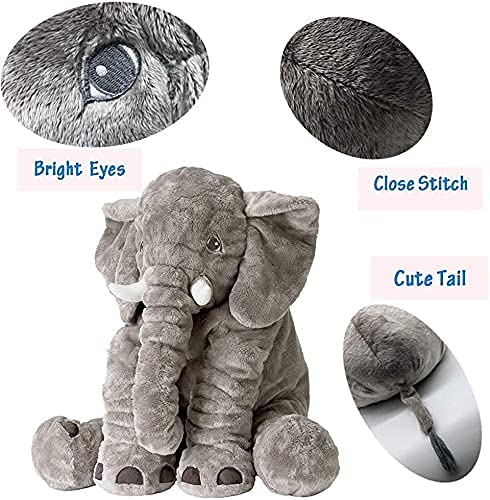 THISMY Large Stuffed Animal Elephant Stuffed Plush Toy for Boys and Girls 3+ Years Old,24 Inches/Grey