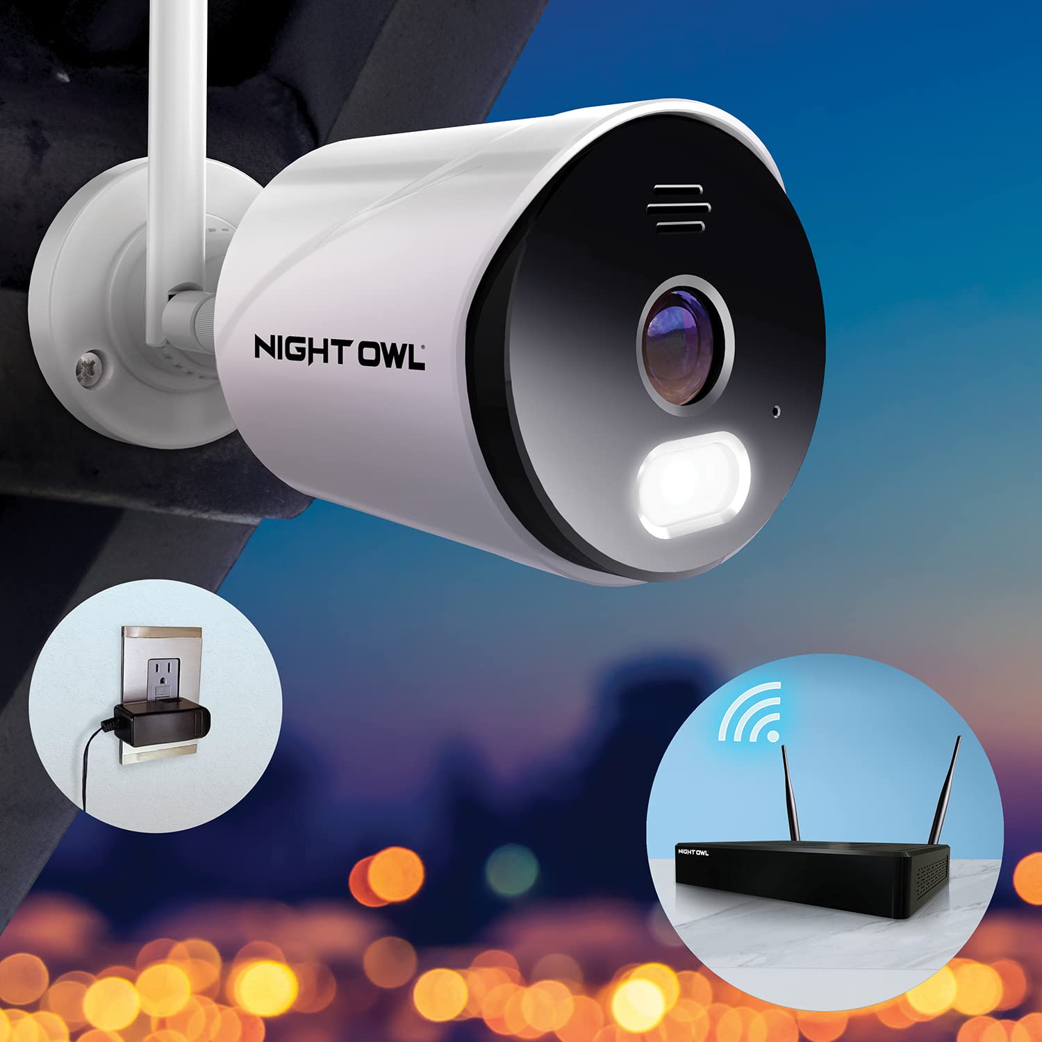 Night Owl 10 Channel Bluetooth Video Home Security Camera System with (3) Wi-Fi IP 4K HD Indoor/Outdoor Spotlight Cameras 2-Way Audio & 1TB Hard Drive (Expandable up to Cameras), BTWN81L-2-3-B