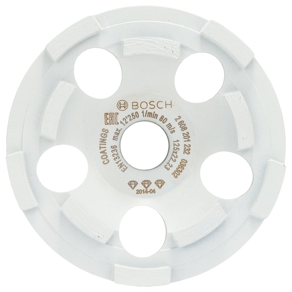 Bosch 2608201232 Diamond-Grinding Wheel for Protective Coatings, 0 V, White