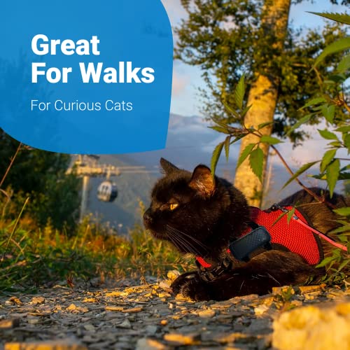 Tractive GPS Cat 4 Tracker Harness Attachment, for Cat Walks with Peace of Mind, Velcro Straps, Black