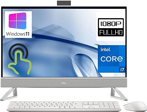 Dell 2023 Inspiron 27 7710 All-in-One 27" Touchscreen FHD AIO Desktop Computer, 12th Gen Intel 10-Core i7-1255U, 64GB DDR4 RAM, 2TB PCIe SSD, WiFi 6E, Bluetooth 5.2, Wireless KB & Mouse, Windows 11