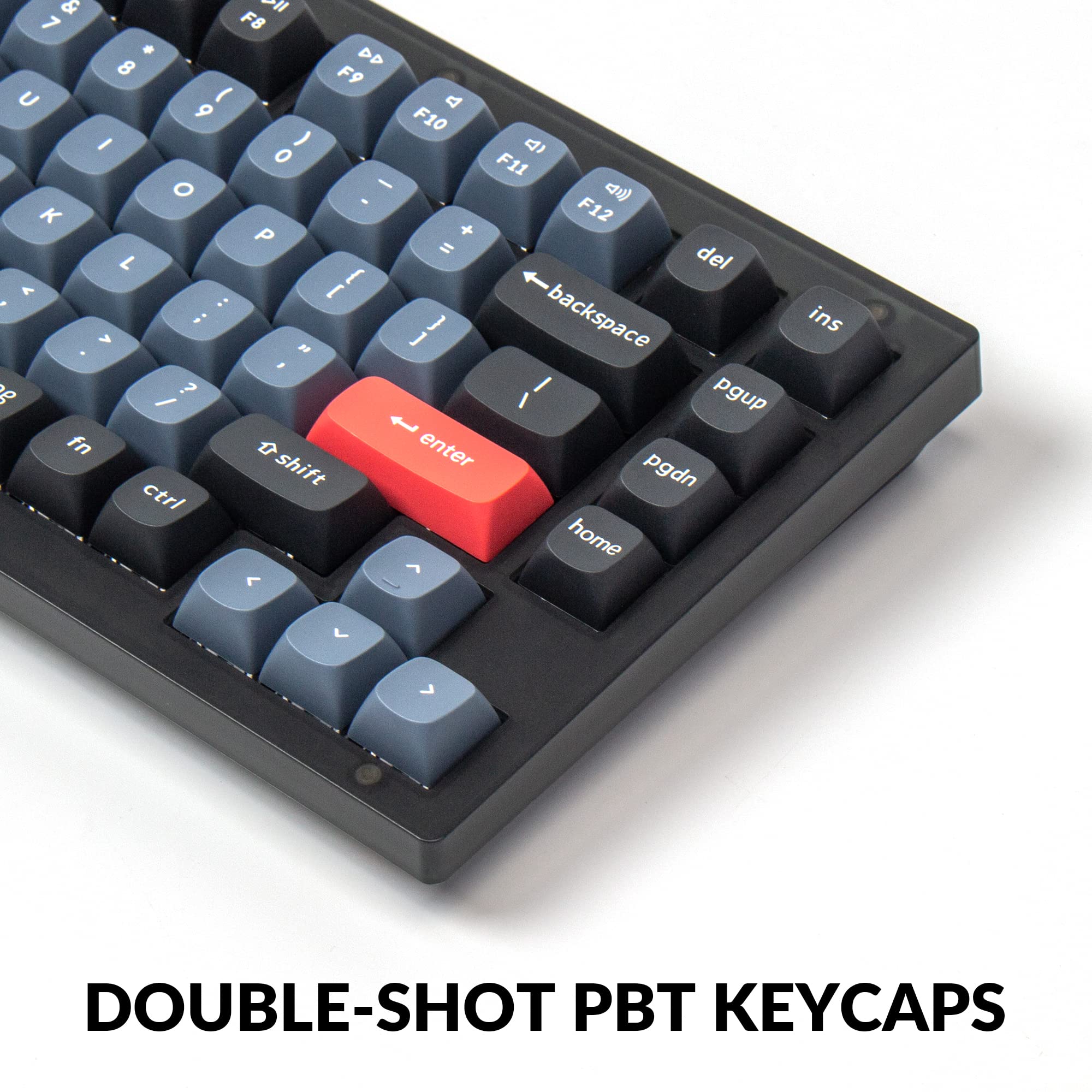 Keychron V1 Wired Custom Mechanical Keyboard, 75% Layout QMK/VIA Programmable Macro with Hot-swappable Keychron K Pro Brown Switch Compatible with Mac Windows Linux (Frosted Black - Translucent)
