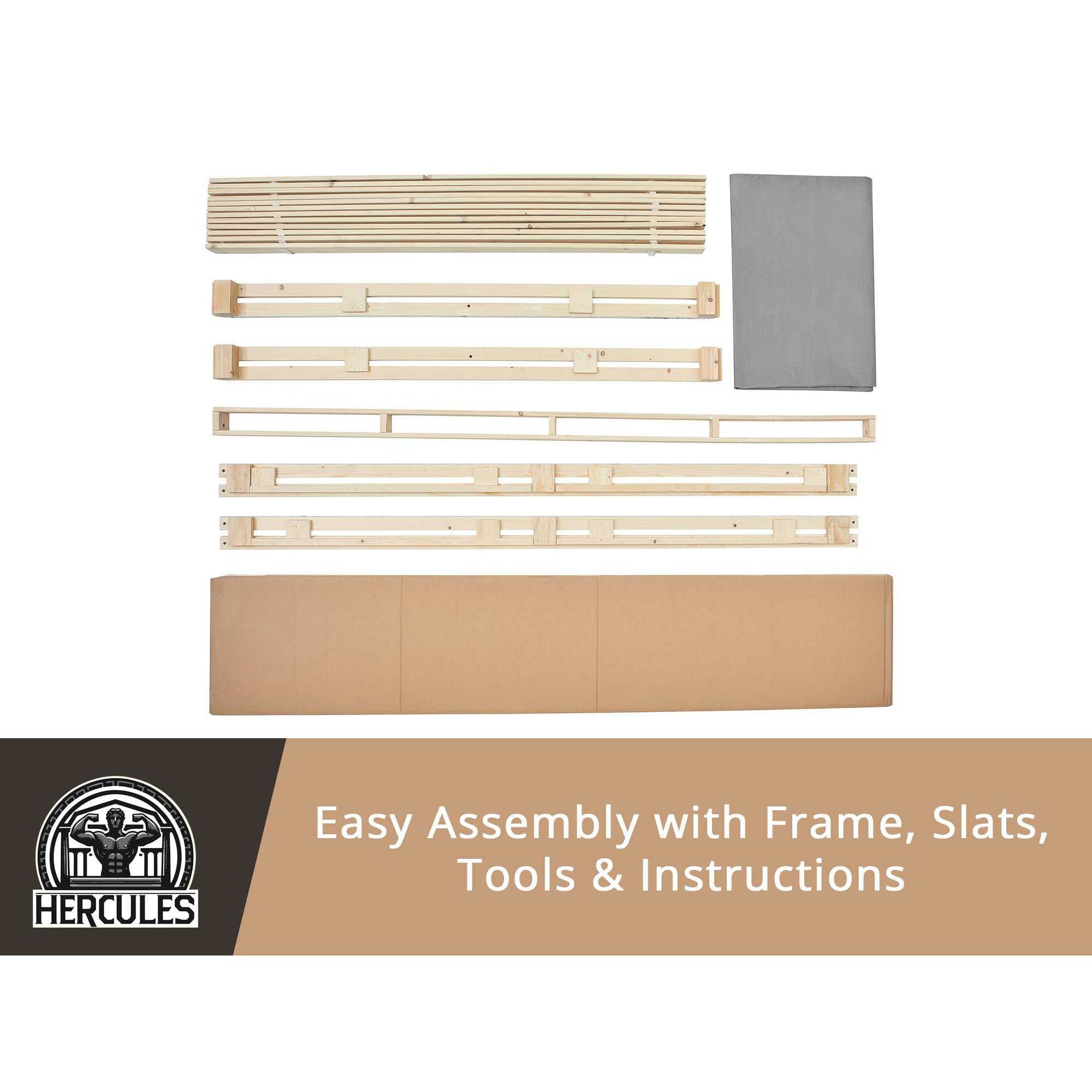 Hercules Instant Folding Mattress Foundation High Profile 7.5-Inch Box Spring Replacement, Twin