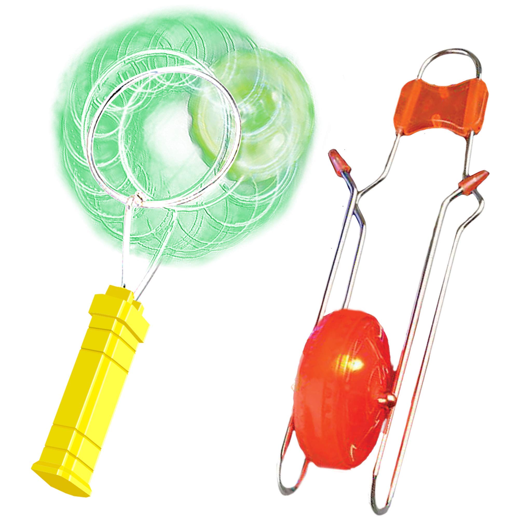 Retro Gyro Wheel Toy with Rail Twirler by ArtCreativity β 8'' Gyro Toy and 8.5'' Magic Rail Twirler β Fun Spinning and Flashing Light Sensory Toy β Great Gift for Boys and Girls