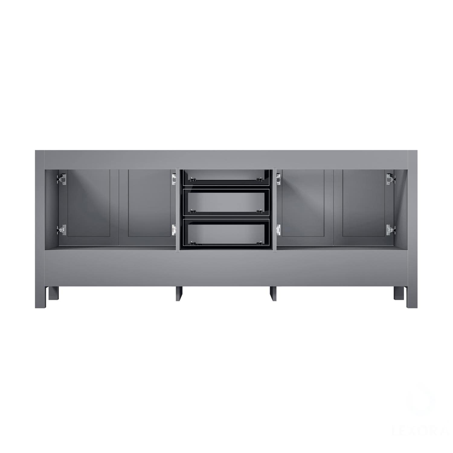 Lexora Jacques 80 in. W x 22 in. D Distressed Grey Double Bath Vanity