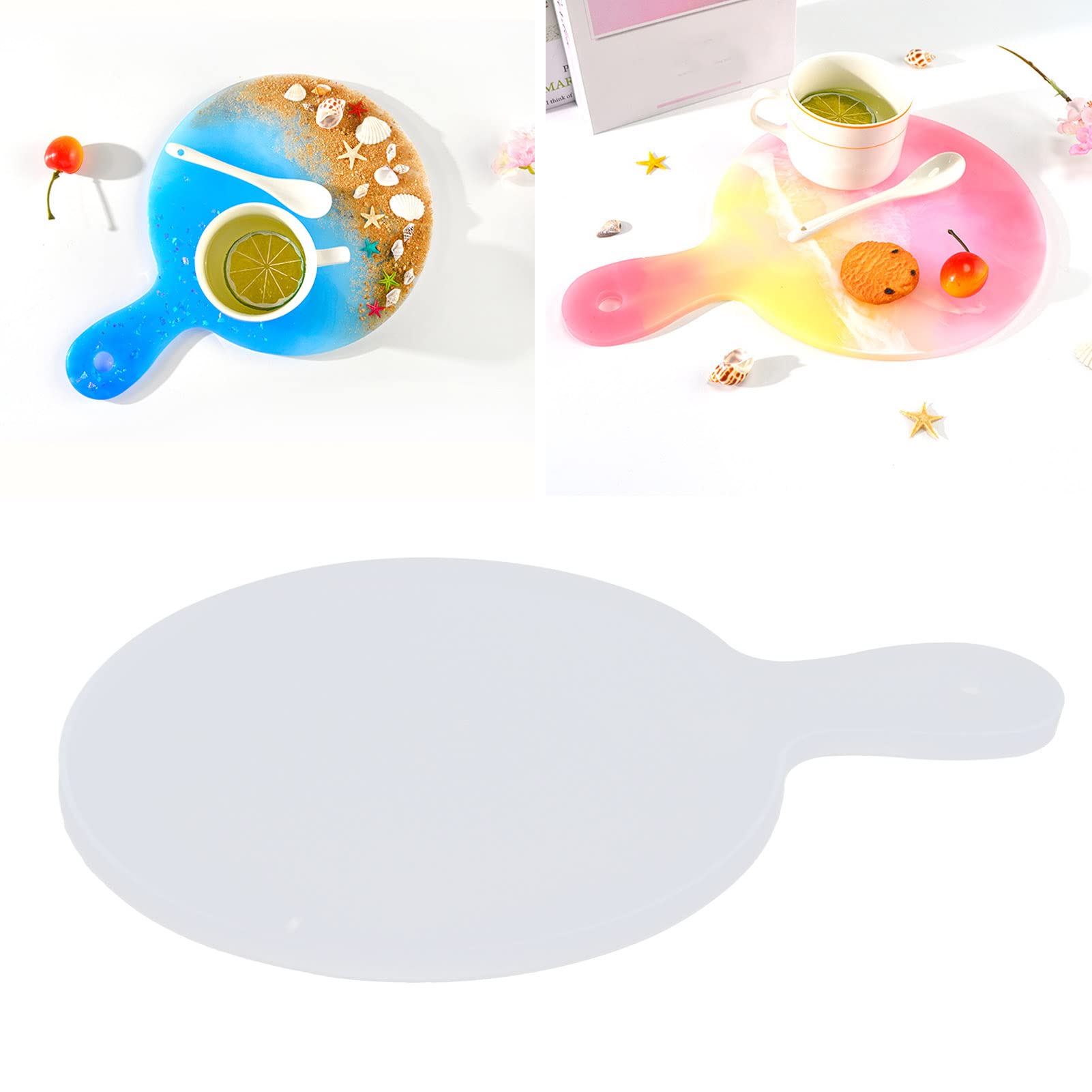 DEPILA Silicone Tray Moulds, Large Round Silicone Moulds for Resin Epoxy Resin Table Top Mould for Home Office Decoration Serving Board Dish