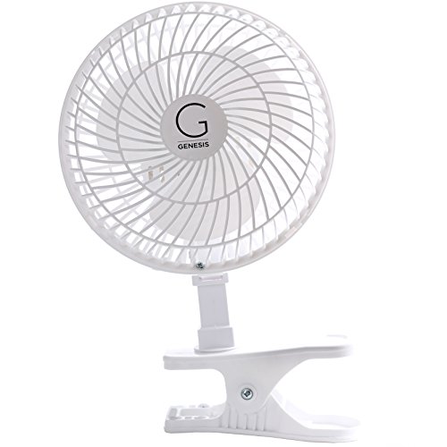 Genesis 6-Inch Clip Convertible Table-Top & Clip Fan Two Quiet Speeds - Ideal For The Home, Office, Dorm, More White (A1CLIPFANWHITE)