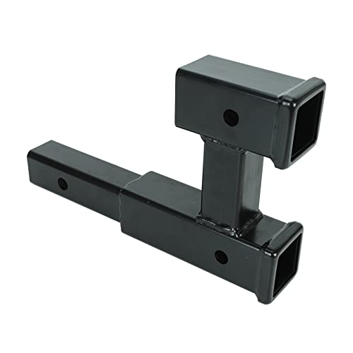 Trailer 2 inches Dual Hitch Receiver Adapter Extension 9-1/2 inch for Towing Bicycle Rack,GTW 5,000 lbs,with Pin and Clip