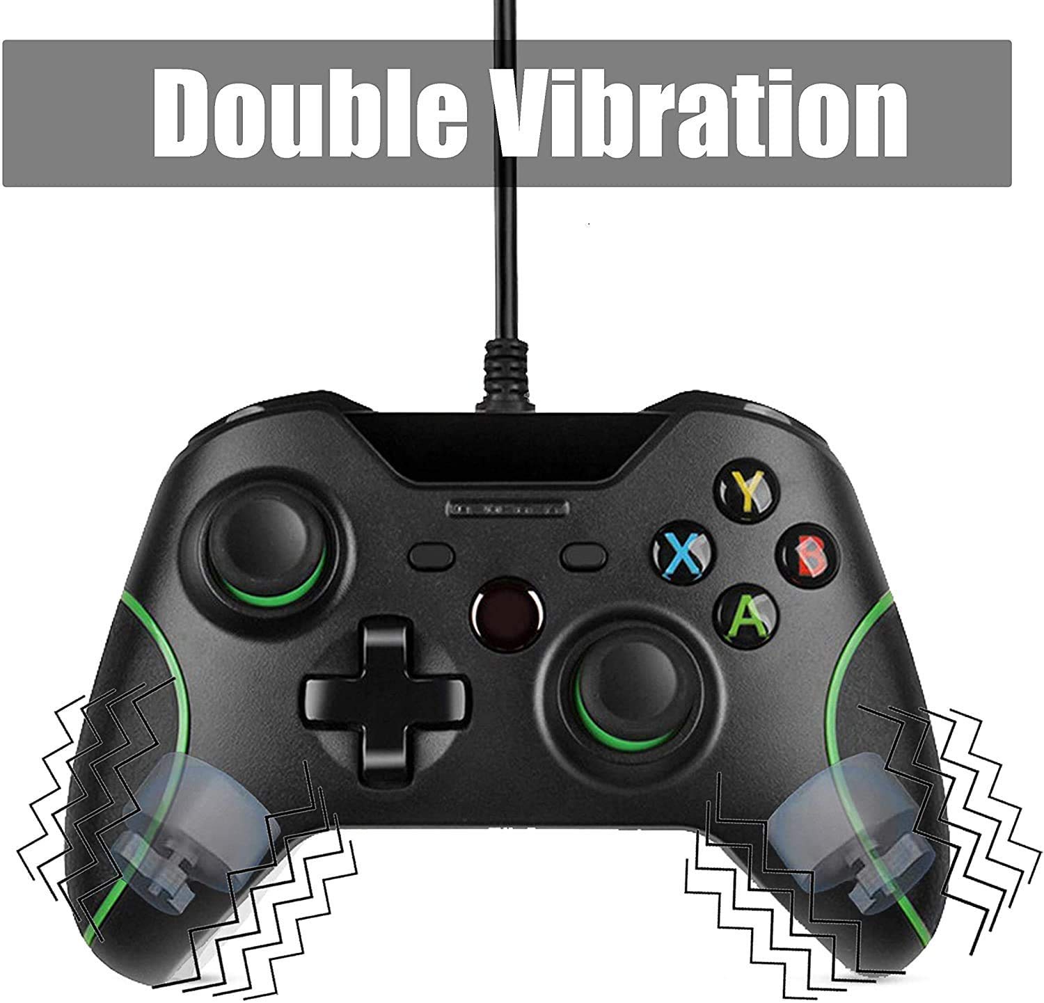 Wired Controller for Xbox One, Upgraded Game Controller Compatible with Xbox One/X/S/and PC(Black 1)