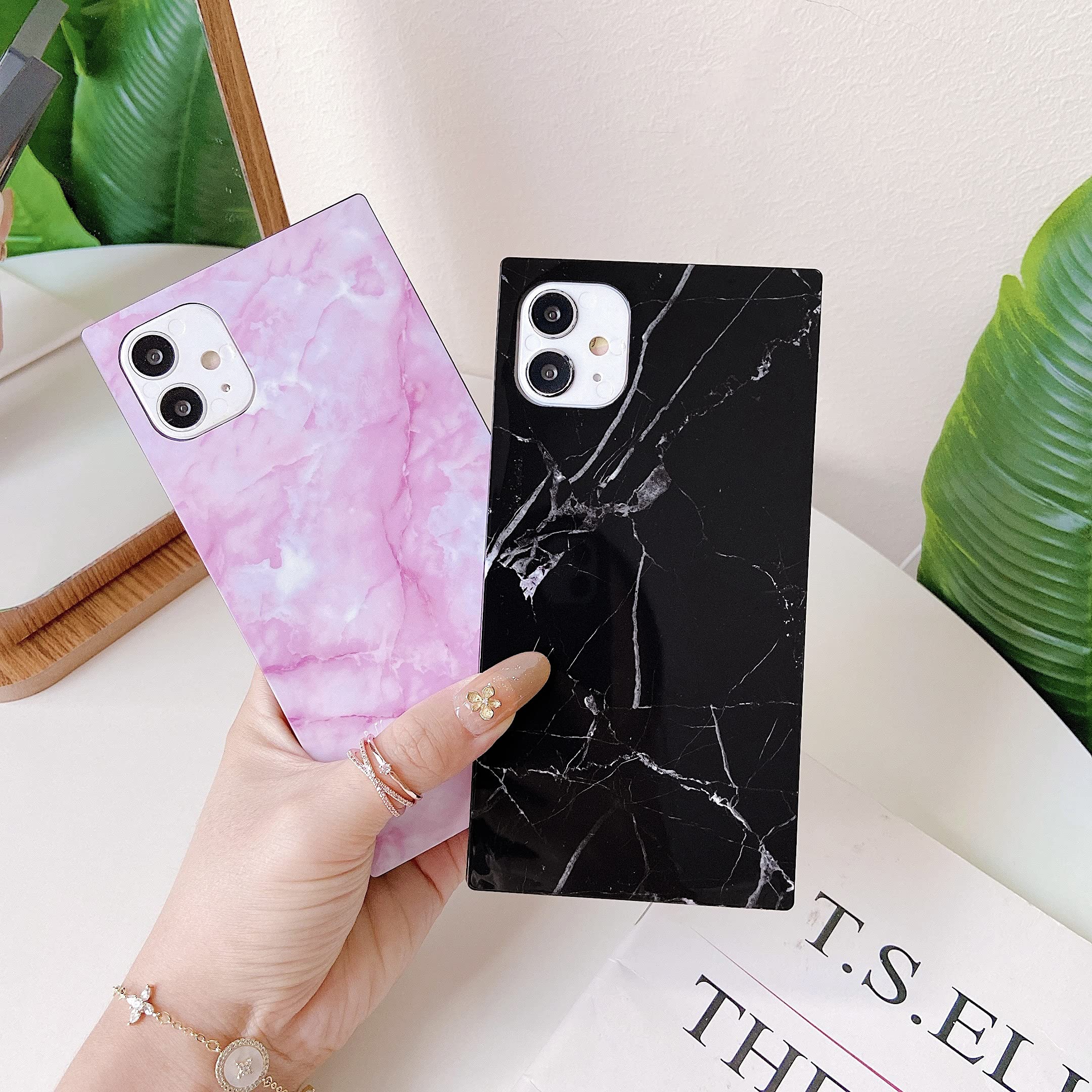 Cocomii Square Case Compatible with iPhone 11 Pro Max - Luxury, Slim, Glossy, Natural Patterns, Timeless Marble, Easy to Hold, Anti-Scratch, Shockproof (Black)