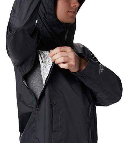 Columbia Men's EvaPOURation Rain Jacket, Waterproof and Breathable-, Black, Small