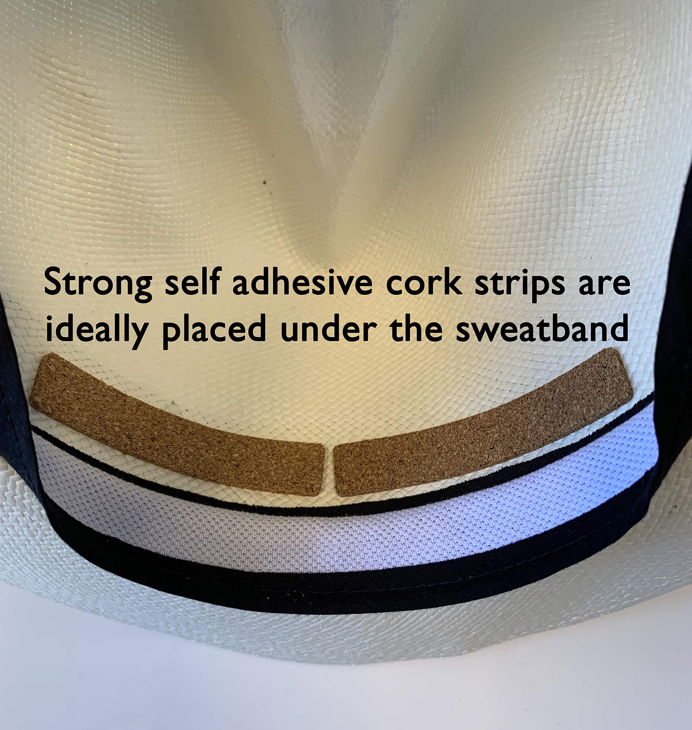 Borges & Scott - Traditional Cork Hat Sizing Strips - Self Adhesive - Set of 6 Natural