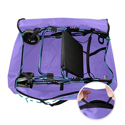 Travel Bag for Rollator Walker - Rollator Travel Bag - for Folding Walkers Compact Wheelchair Transport Chair Folding Walker Bag Portable Extra - Large Carry Bag Nylon Walker Bag OneSize Purple
